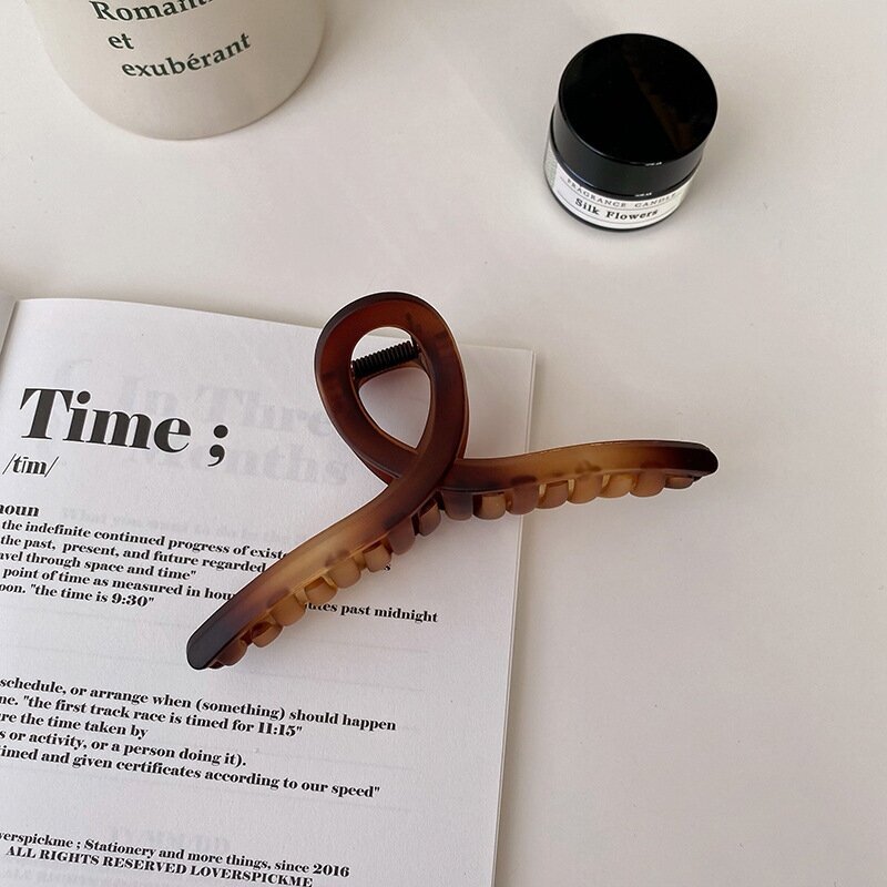 Заколка краб для волос /заколка женская/краб для волос/заколка в виде акулы/коричневый градиент