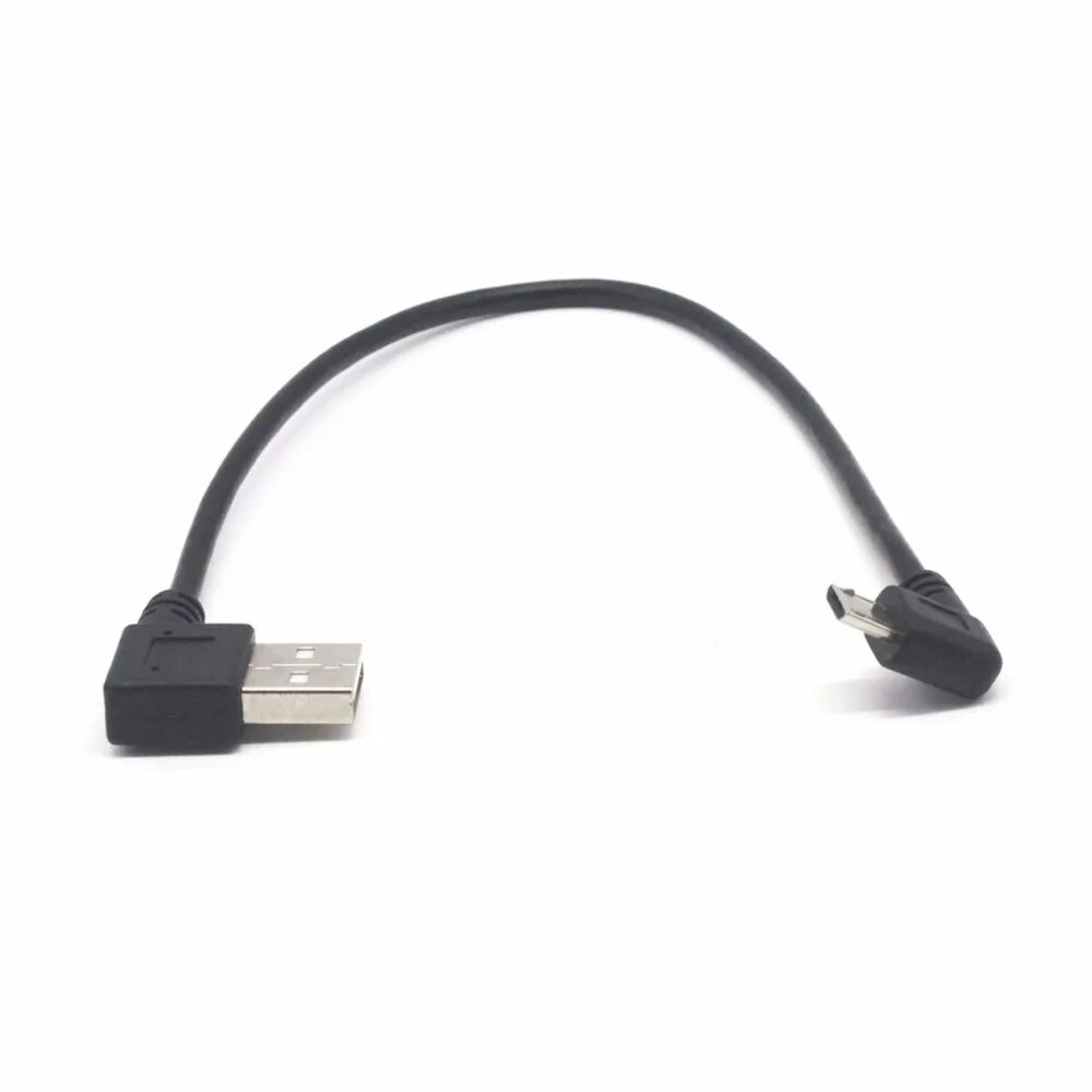 Кабель Micro USB с прямым углом, 25 см, USB 2.0 Male — Micro B USB 5 Pin Male, кабель для синхронизации, зарядки и передачи данных
