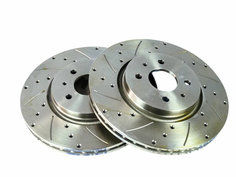 Вентилируемые передние тормозные диски ATC 11186 R15 с насечками и перфорацией для Лада Гранта, Калина, Калина 2 в модификациях Спорт