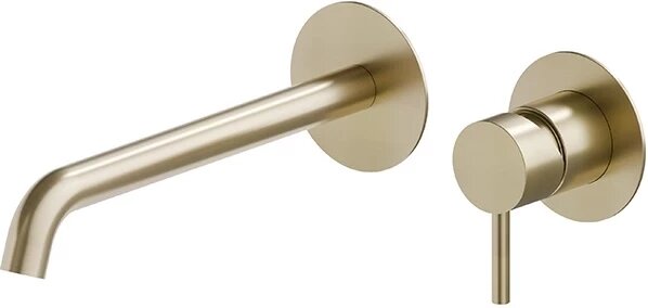 Смеситель для раковины Newform X-Steel 316 69630EX.59.098 встраиваемый, без донного клапана, светлое золото матовый