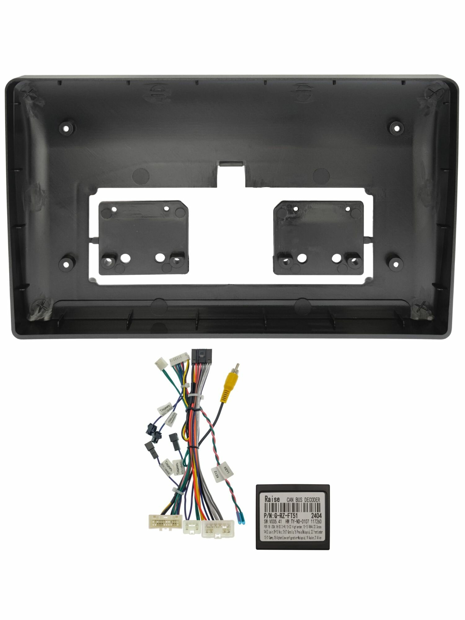 Рамка переходная Toyota Raize, Daihatsu Rocky 2019+ тип 2 + проводка для 10" магнитолы / Wide Media