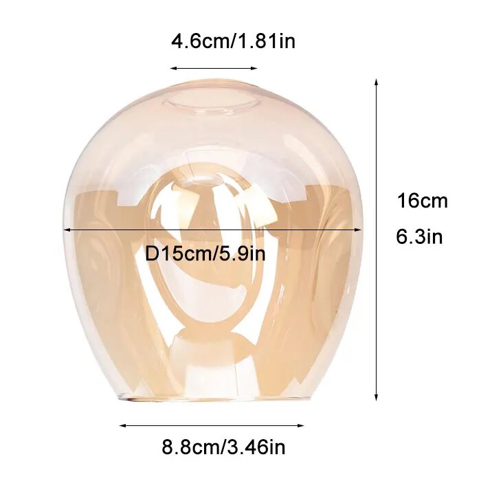 Абажур из янтарного стекла D15 см D18 см D15cm