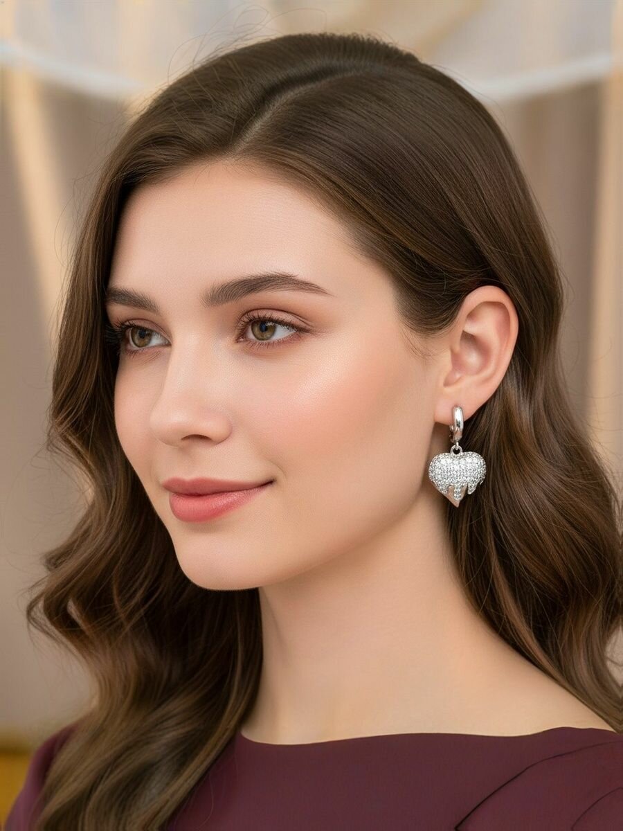 Серьги конго, фианит