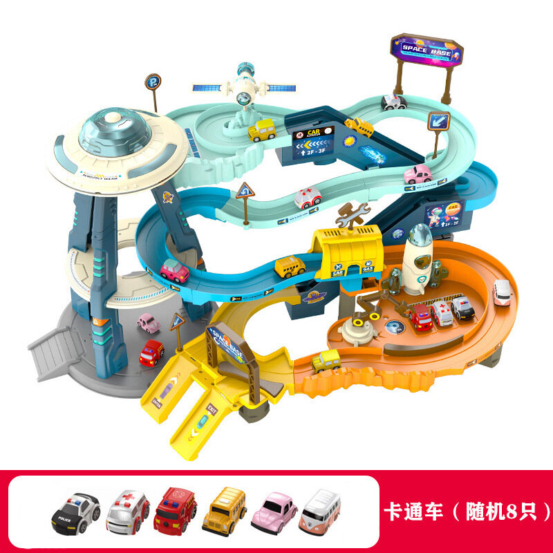 Детская игрушка для мальчиков 3 лет, парковка для сборки автомобилей, 6 трасс, приключение, подарок на день рождения