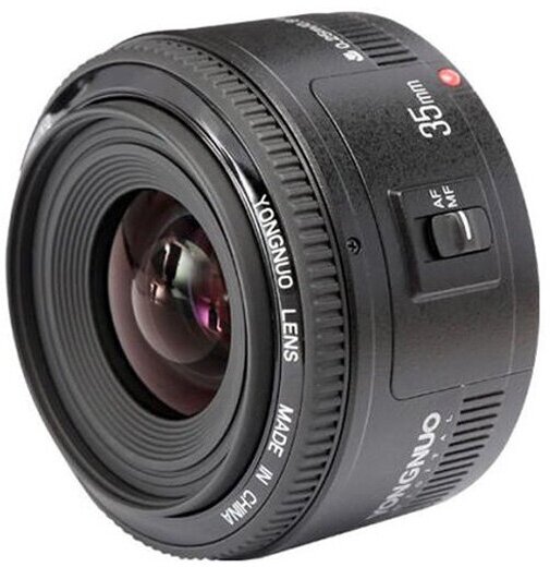 Объектив Yongnuo 35mm f/2.0 для Canon EF, широкоугольный, черный