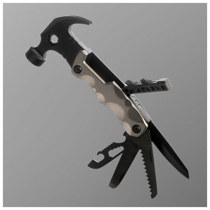 Мультитул 13в1 с молотком в чехле, черный