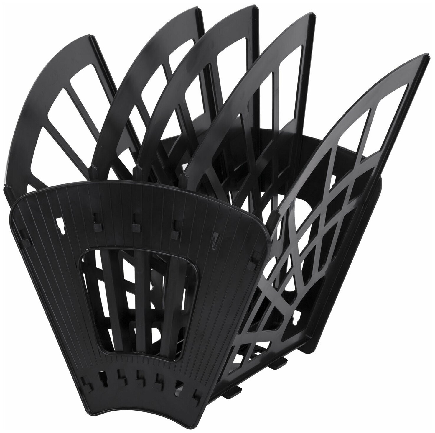 Лоток для бумаг веерный STAFF 5-ти секционный, 4 отделения, сетчатый, черный, 237021