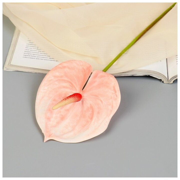 Искусственные цветы Poetry in flowers "Антуриум", 60см, светло-розового цвета