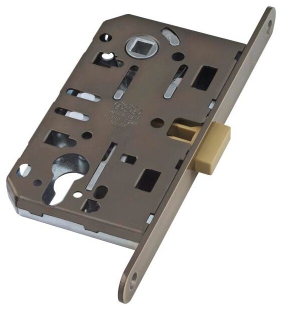 Замок межкомнатный магнит. под цил. MEDIANA POLARIS B06103.50.12.567 с отв. планк B02402.05 (ант бр)