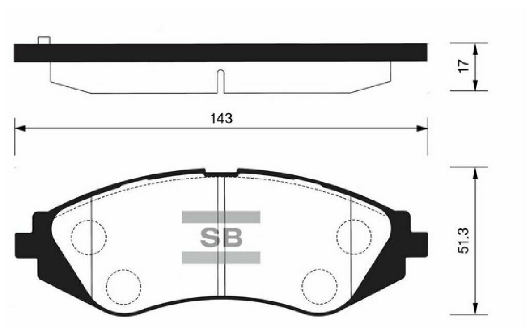 Колодки тормозные DAEWOO NEXIA/LANOS R14 00-/EVANDA 05- передние SP1077