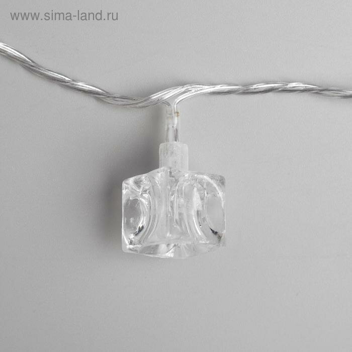 Гирлянда Нить 5 м с насадками Кубики, IP20, прозрачная нить, 20 LED, свечение мульти (RG/RB), мигание, 220 В