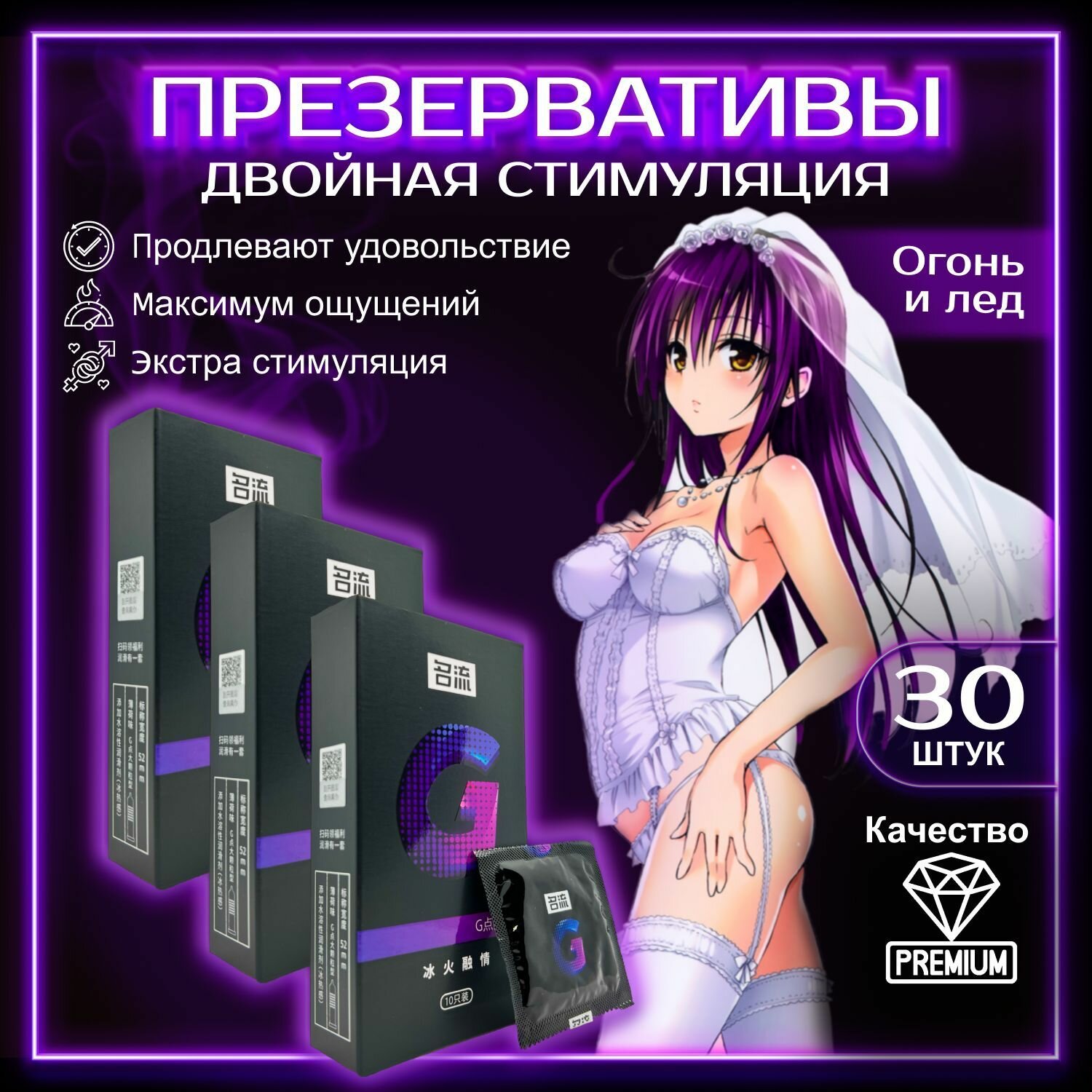 Презервативы 30 шт с точками для согревающих и охлаждающих ощущений, усиленная стимуляция, натуральный латекс