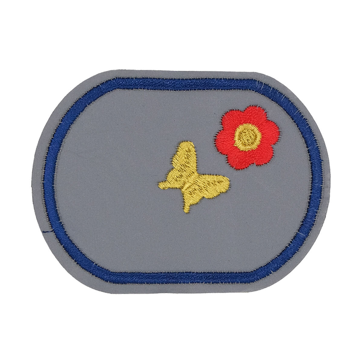 Термоаппликация на одежду светоотражающая Айрис 'Цветок и бабочка', LA451, 7,9*5,8 см, 2 шт