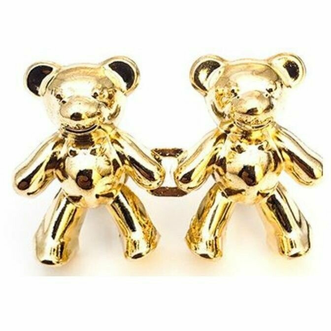 Кнопки для уменьшения размера джинс, мишки / Съемные кнопки для уменьшения размера одежды в поясе/ золотистые медведи