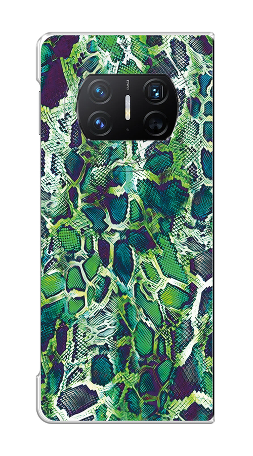 Чехол на Huawei Mate X3 / Хуавей Мейт X3 с принтом Зеленая кожа змеи