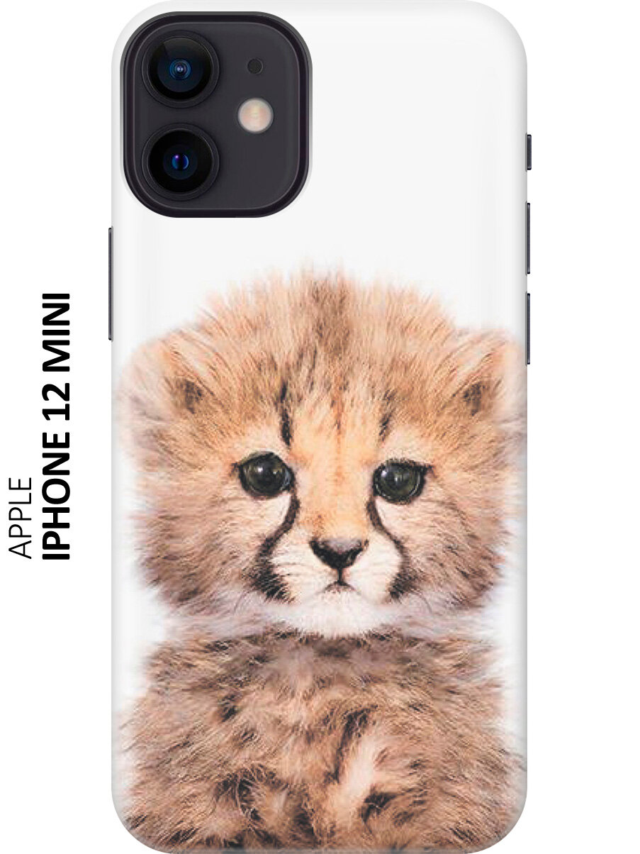 Силиконовый чехол на Apple iPhone 12 Mini / Эпл Айфон 12 мини с рисунком "Гепарденок"