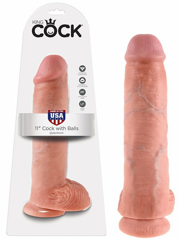 Фаллоимитатор-реалистик с мошонкой 11" Cock with Balls на присоске – телесный