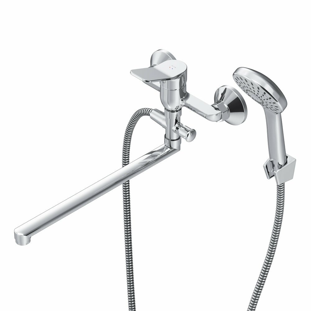 Смеситель для ванны и душа Am.Pm X-Joy (F85A90100) с душевым набором и длинным изливом
