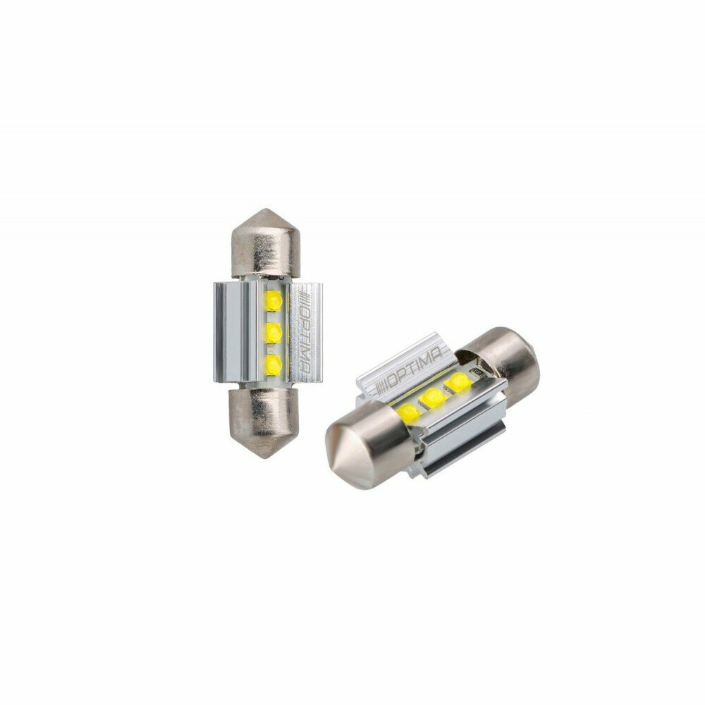 Светодиодные лампы Festoon 31mm Optima MINI-CREE, CAN, white, 3W, 12V, T10*31mm (SV 7-8), комплект 2 шт.
