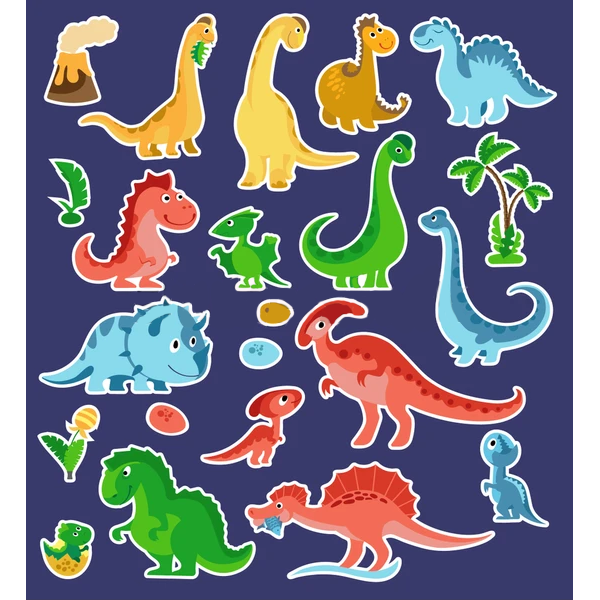 Наклейки стикеры Мультяшные динозавры
