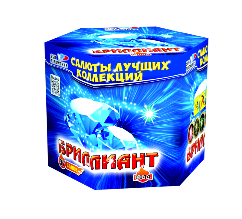 Батарея салютов Бриллиант (1" x 37 залпов)+ в подарок бенгальские огни