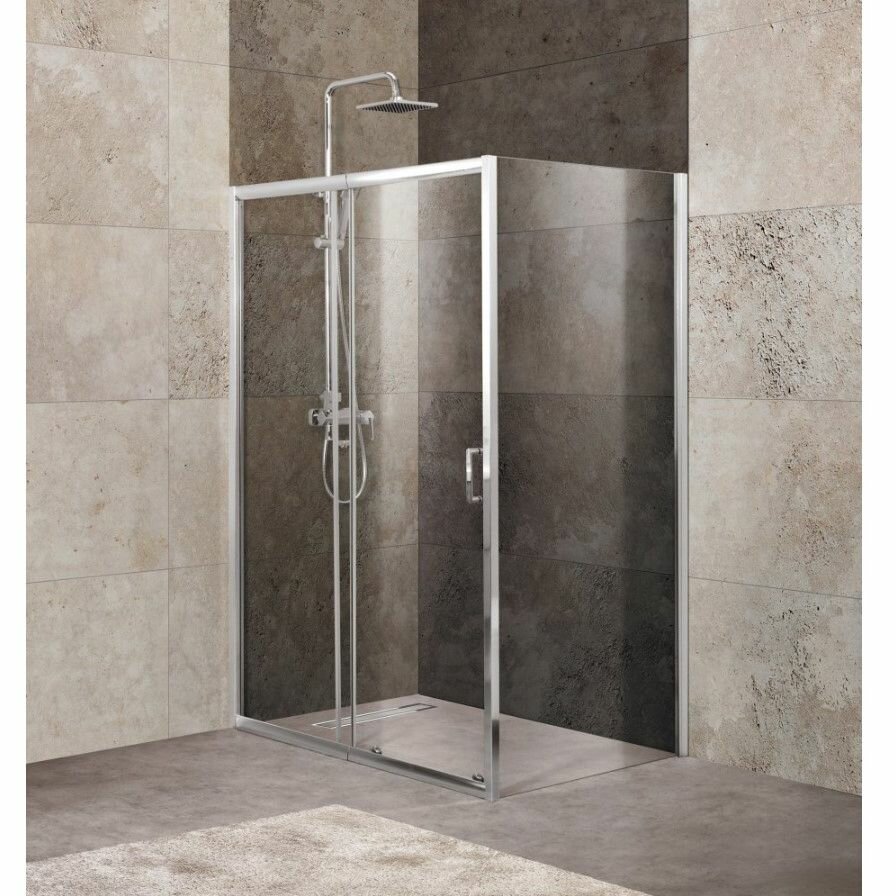Душевой уголок BelBagno UNIQUE-AH-1-120/135-80-C-Cr хром, стекло прозрачное 5 мм (1200/1350х1900х800)