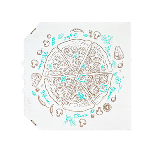 Упаковка картонная для пиццы 325х325х40мм с рисунком уп/10шт