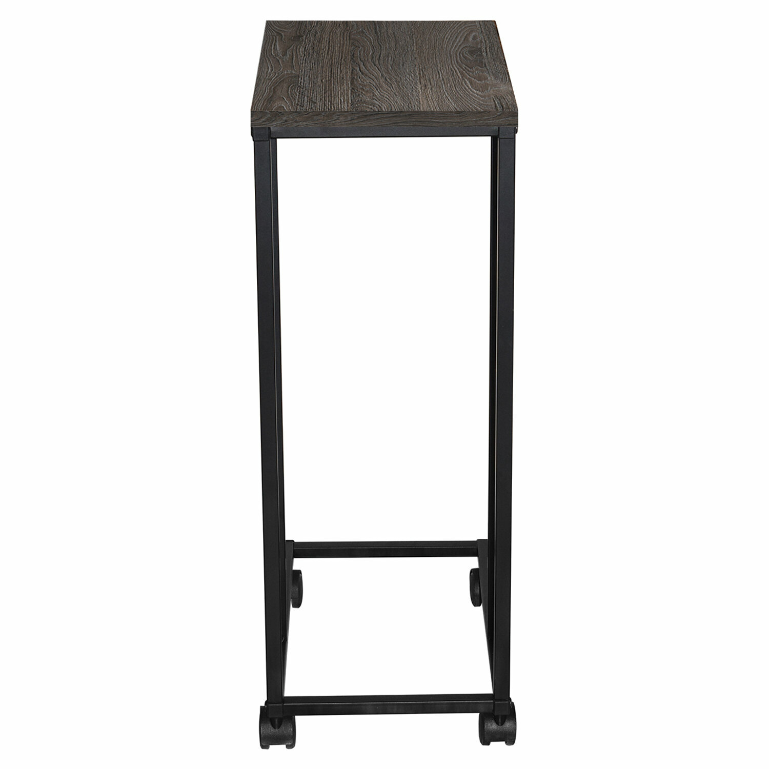 Стол журнальный BRABIX "LOFT CT-001", 450х250х680 мм, на колёсах, металлический каркас, цвет морёный дуб, 641859