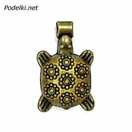 Фурнитура для бижутерии Подвеска Черепаха 0004585 бронзовый цвет 19x12x4 мм, цена за 10 шт.