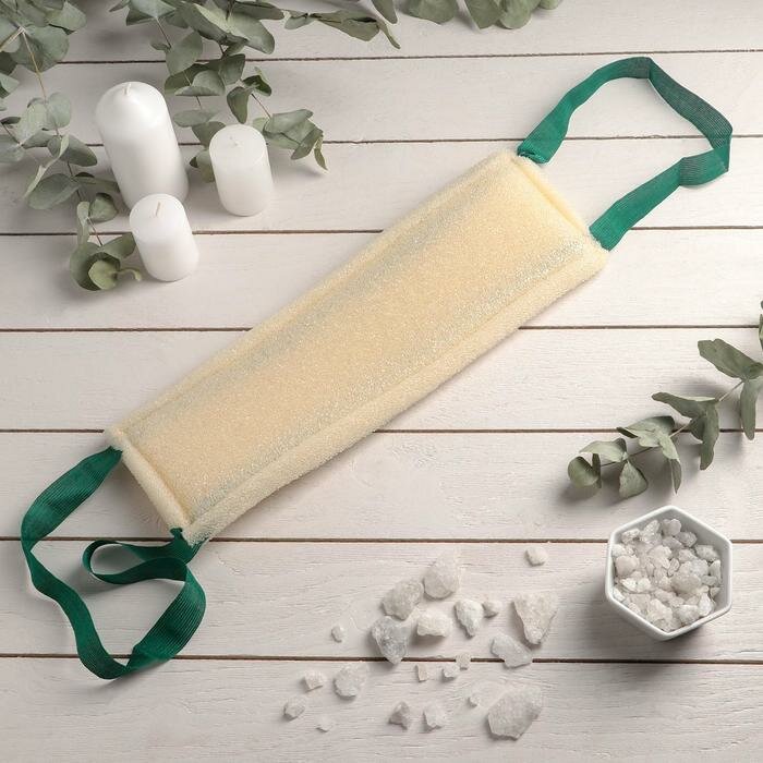 Губка для тела жёсткая «Шахтёрская», 36.5×11.5 см, микс