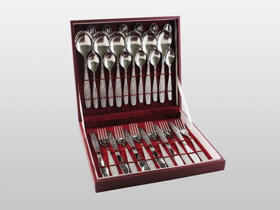 Набор столовый 30 пр. Нытва Уралочка М13 ДК без покрытия, декор. коробка