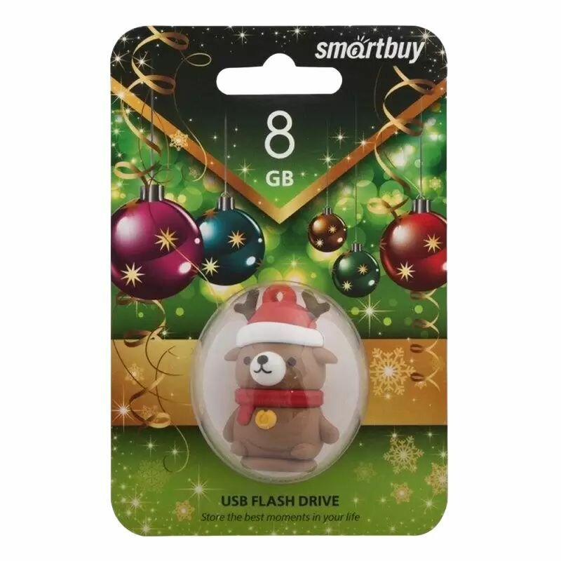 USB Flash накопитель SmartBuy "Новогодняя серия, Медведь" 8GB USB 2.0