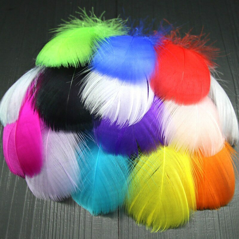 Перья декоративные разноцветные - mix 2, Аксессуар, 6-12 см. (100 шт.)