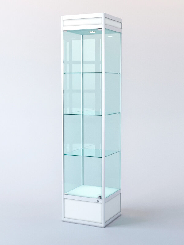 Витрина для музеев вооруженных сил "экспонат" №3-2 (задняя стенка стекло), Белый