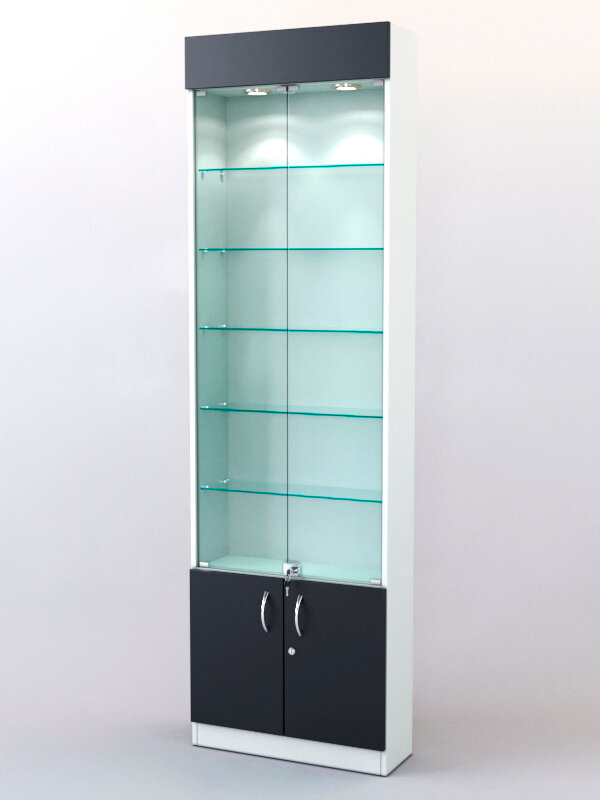 Витрина "шалость" №1-1-600 (задняя стенка ДВП), Белый + Черный