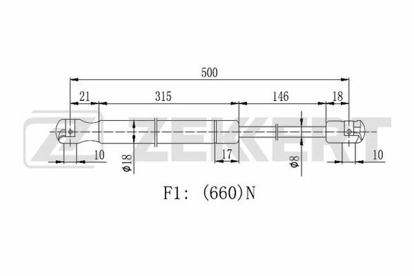 Амортизатор багажника Opel Insignia A 08- Zekkert