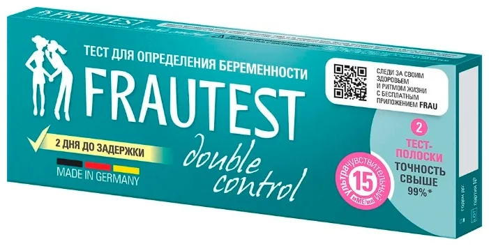 Тест double control на беременность, 2 шт, FRAUTEST, 1 уп.