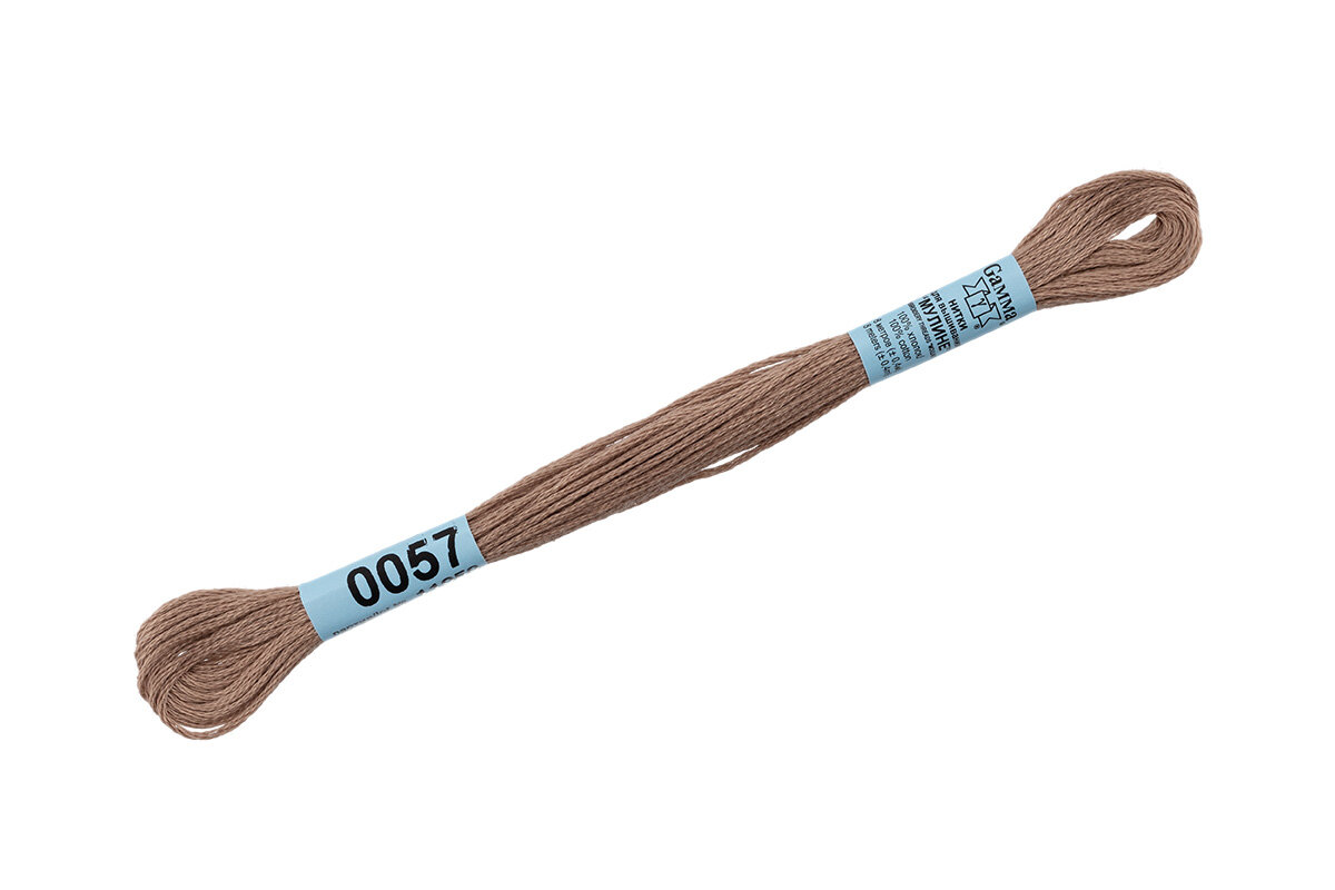 Мулине GAMMA нитки для вышивания 8м. 0057 серо-бежевый, 1 штука.