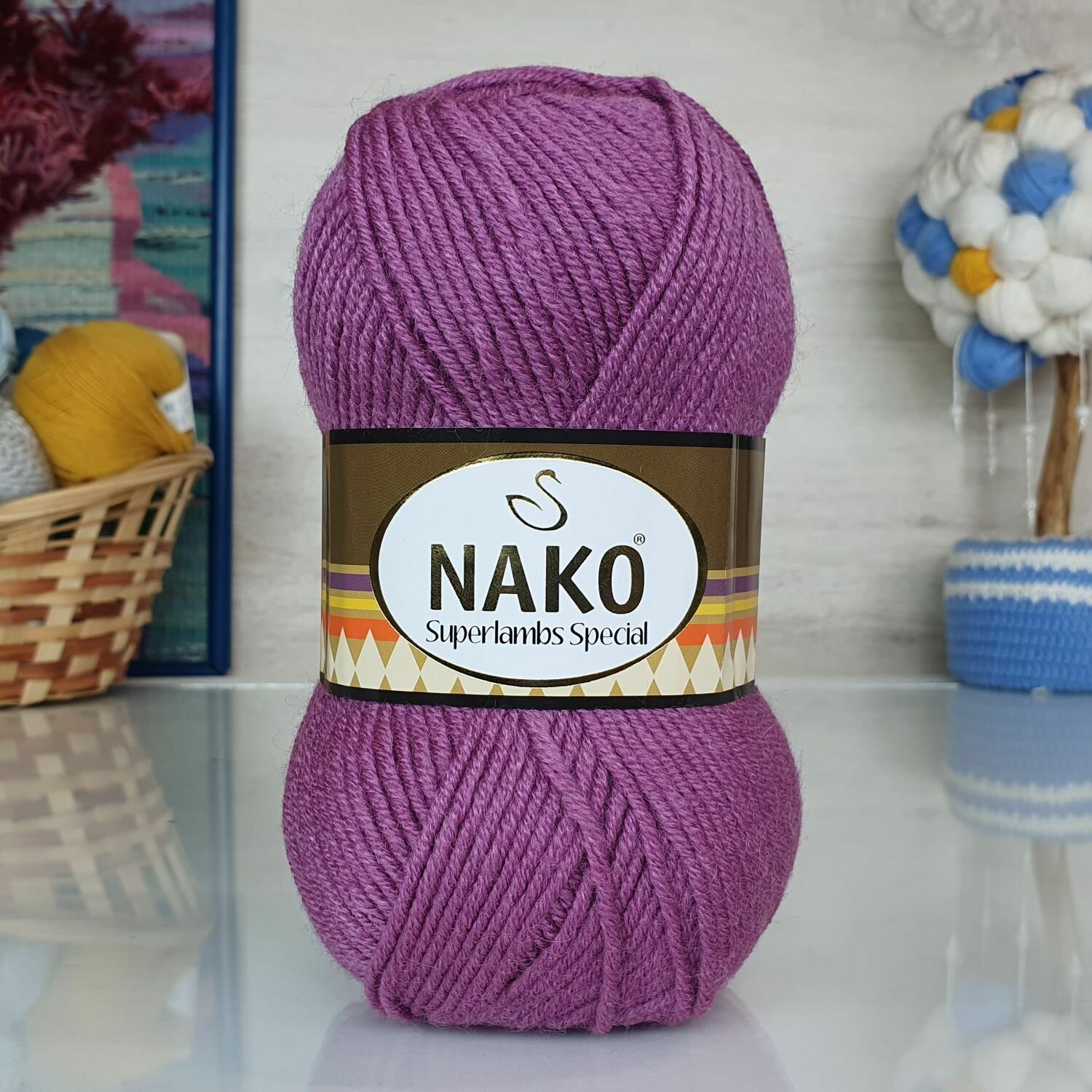 Пряжа NAKO Superlambs Special, увядшая роза - 1048, 49% шерсть, 51% премиум акрил, 5 мотков, 100 г, 200 м.