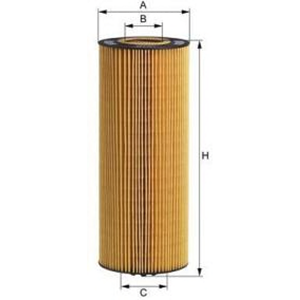 MFILTER TE610 (0687100 / 4571800009 / 4571840025) фильтрующий элемент масла (бп) h312.5 d113\mb actros / rvi