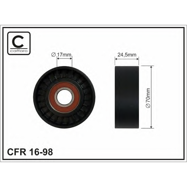 CAFFARO 16-98 (1231958 / 1253954 / 1305339) ролик натяж-ля ремня