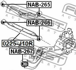 Рычаг задний нижний FEBEST 0225J10R