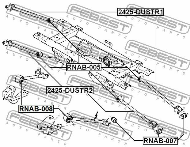 Рычаг подвески, 2425DUSTR2 FEBEST 2425-DUSTR2