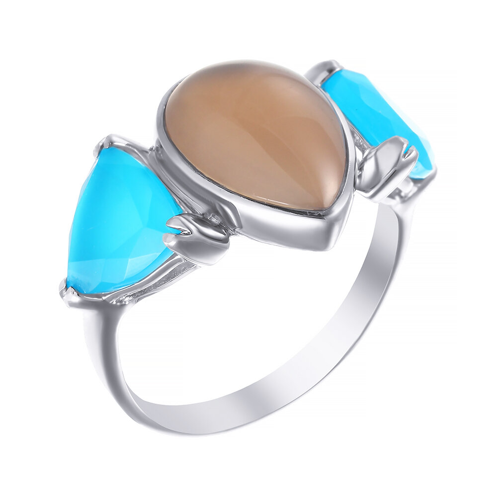 Кольцо, серебро, 925 проба, агат