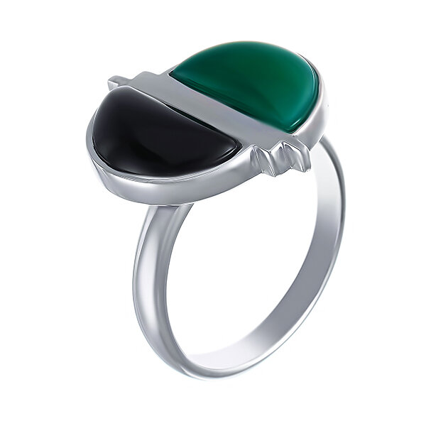 Кольцо, серебро, 925 проба, авантюрин