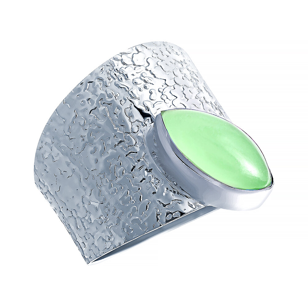 Кольцо, серебро, 925 проба, пренит