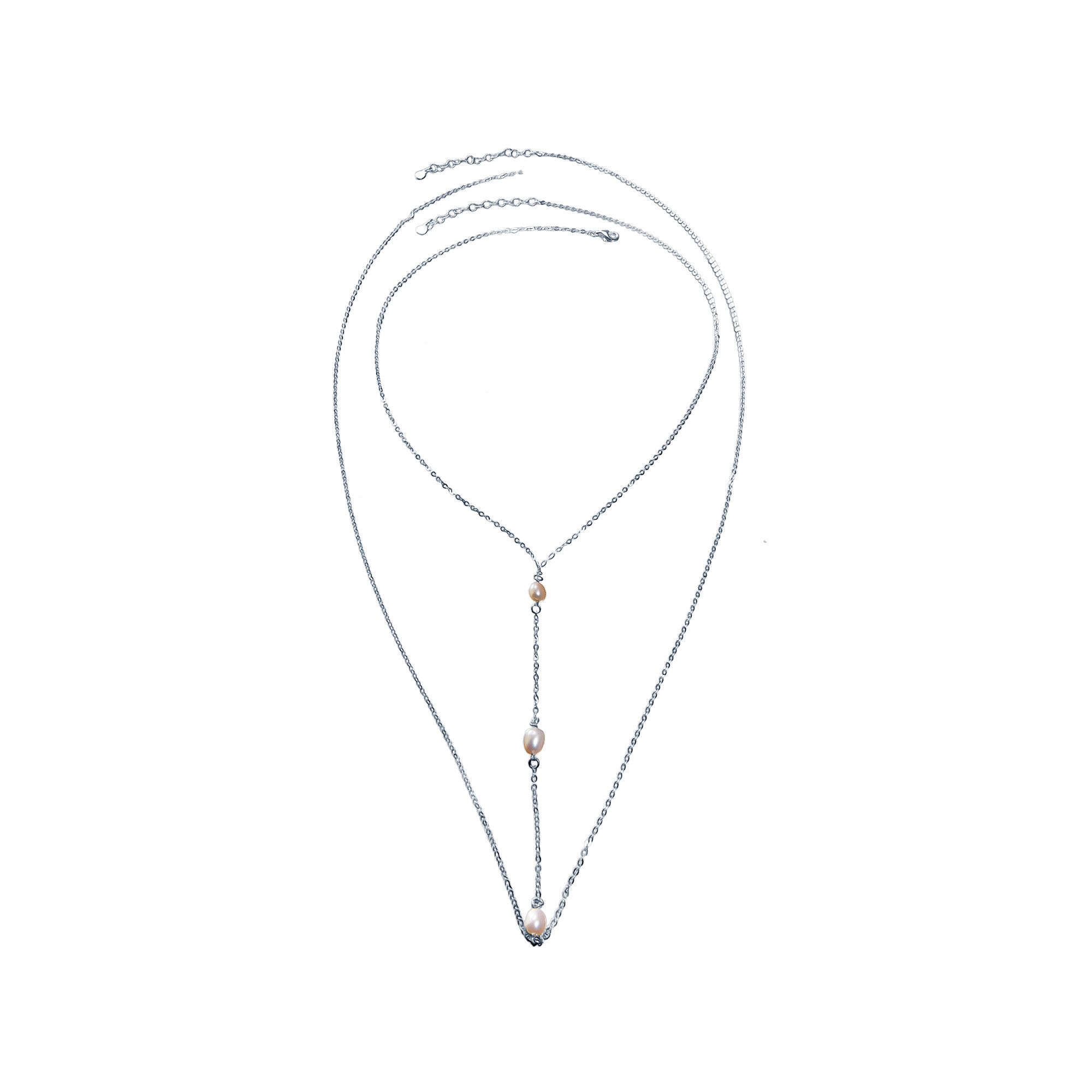 Колье ELEMENT47, серебро, 925 проба, родирование, жемчуг