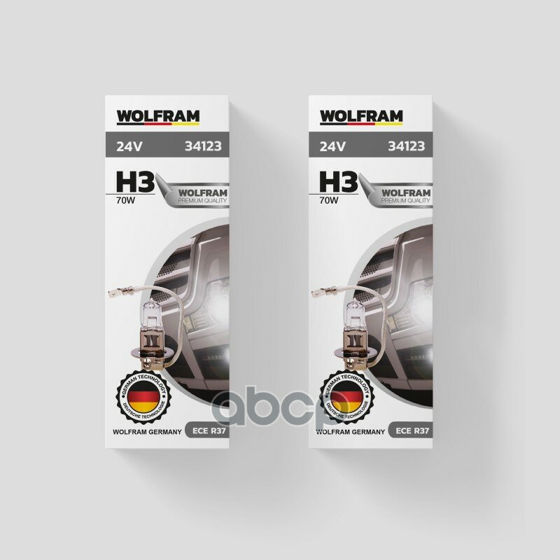 Лампа 24V H3 70W PK22s WOLFRAM HALOGEN BULB 1 шт. картон 34123 WOLFRAM арт. 34123