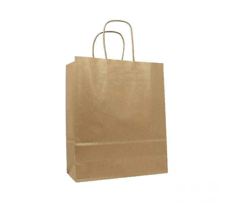 Пакет бумажный с кручеными ручками 260х150х350мм крафт 70г уп/25шт