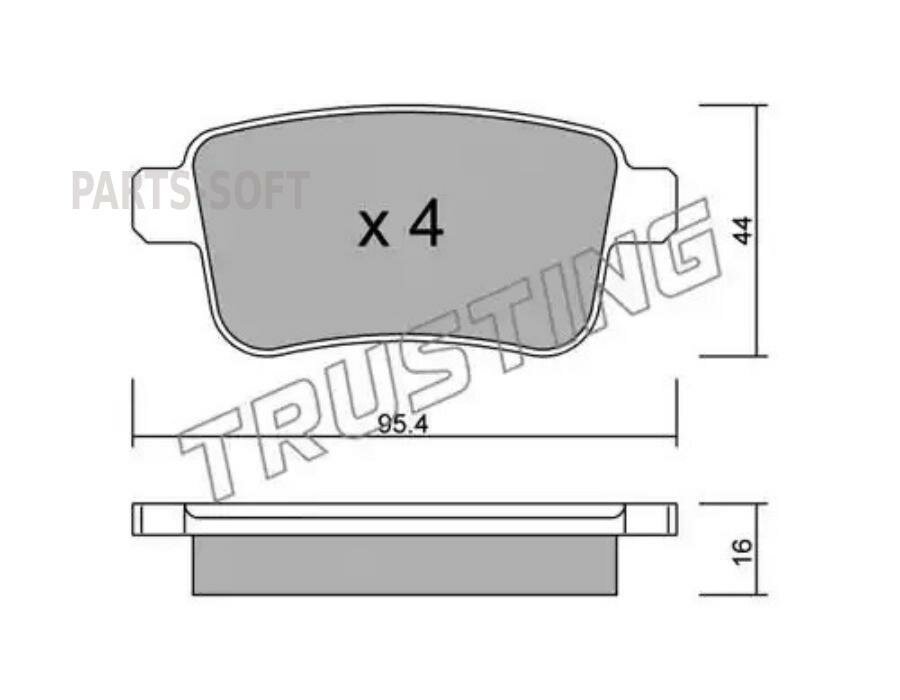 К-т дисков. тормоз. колодок Renault Kangoo 2007- R Trusting арт. 8300